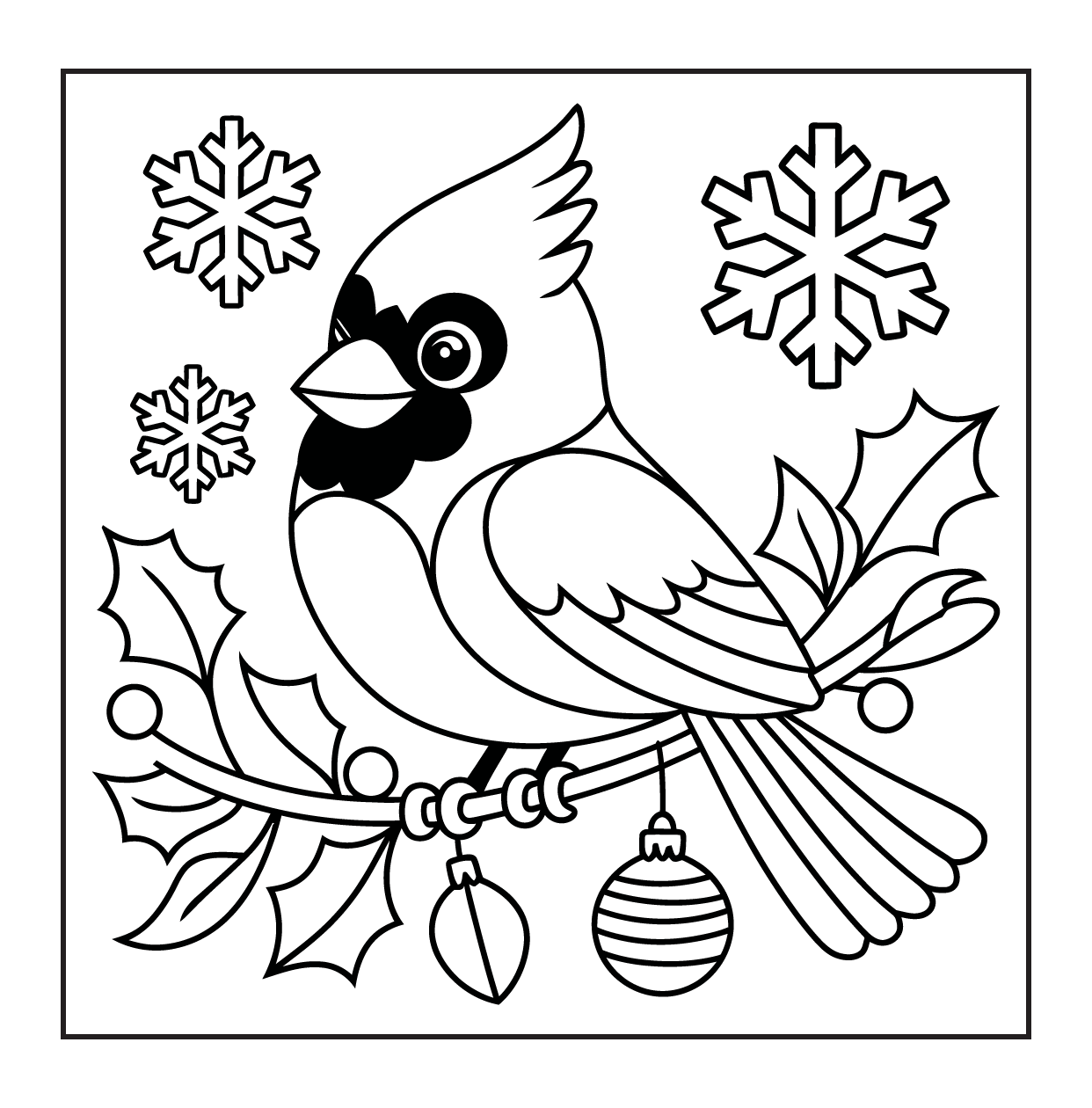 Christmas Bird Coloring Page – 99SVG