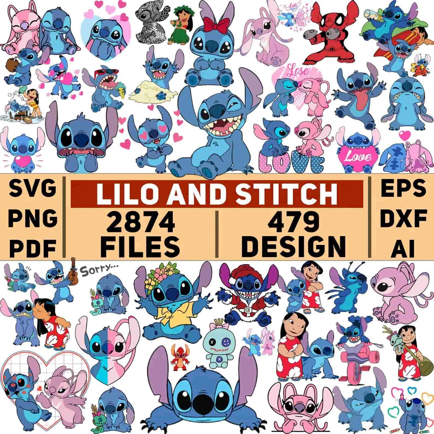 Stitch SVG Mega Bundle – 2800+ Files for Cricut & Silhouette – 99SVG